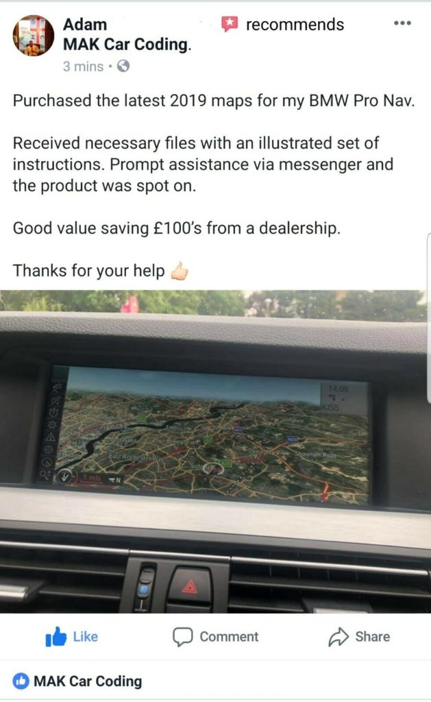 BMW Pre-Loaded USB Sat Nav Map Update - FSC Code - MAK Coding