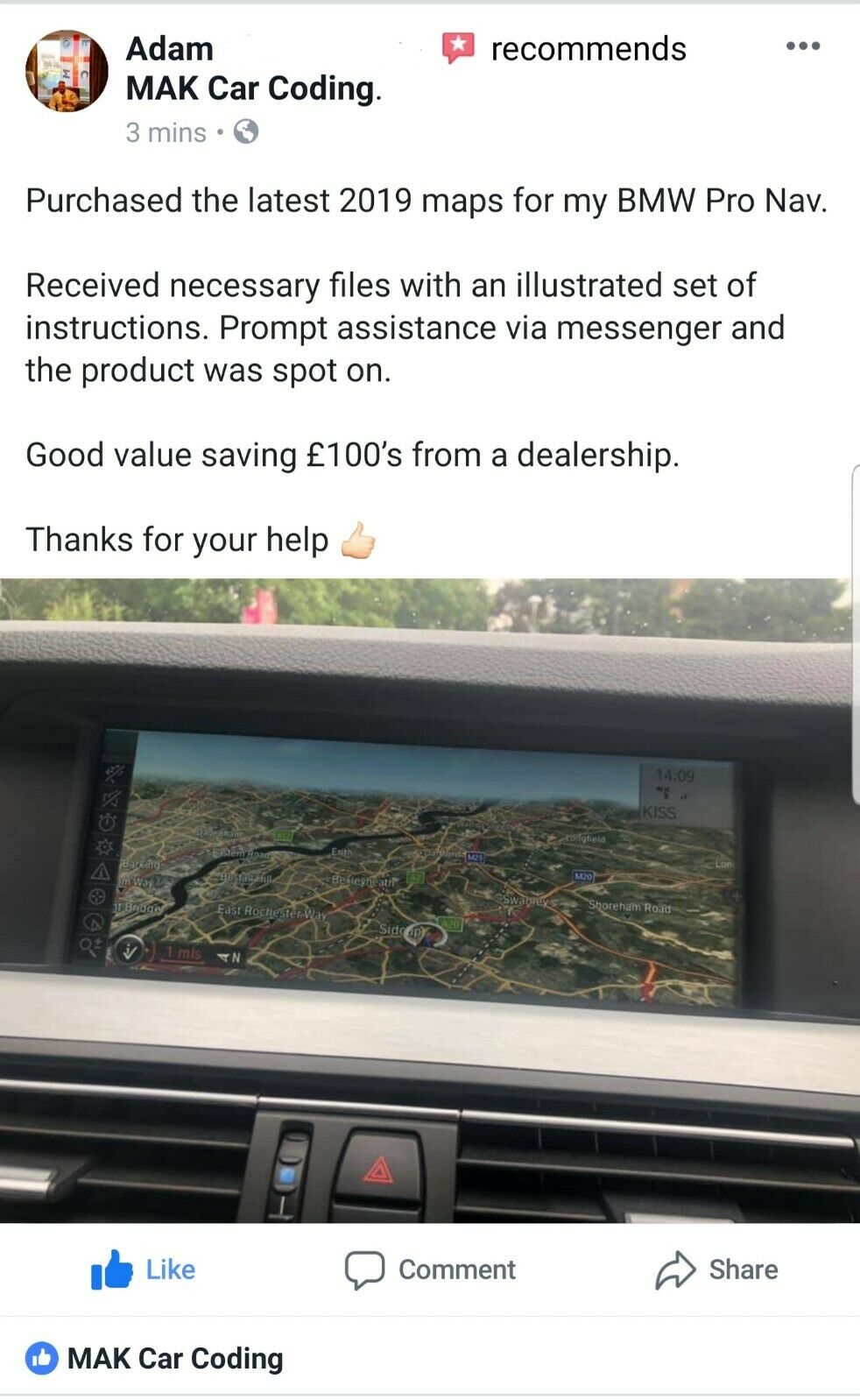 BMW Pre-Loaded USB Sat Nav Map Update - FSC Code - MAK Coding