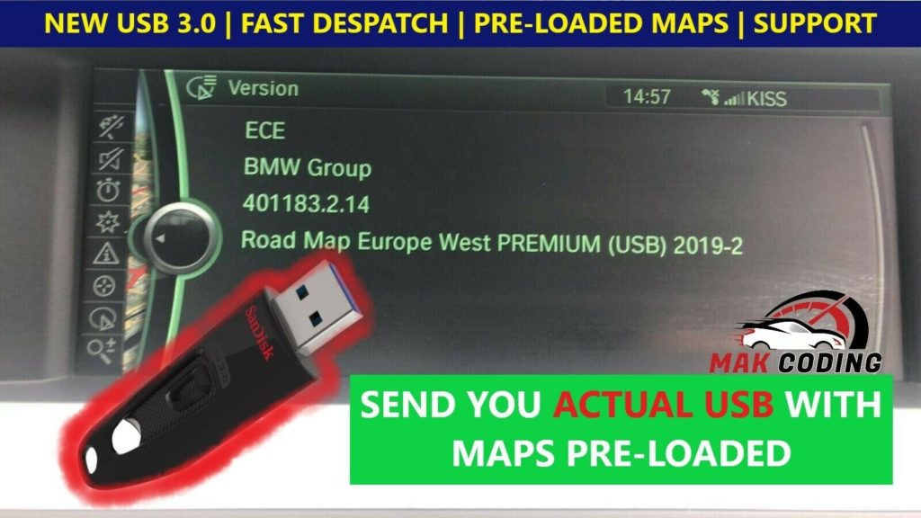 BMW Pre-Loaded USB Sat Nav Map Update - FSC Code - MAK Coding